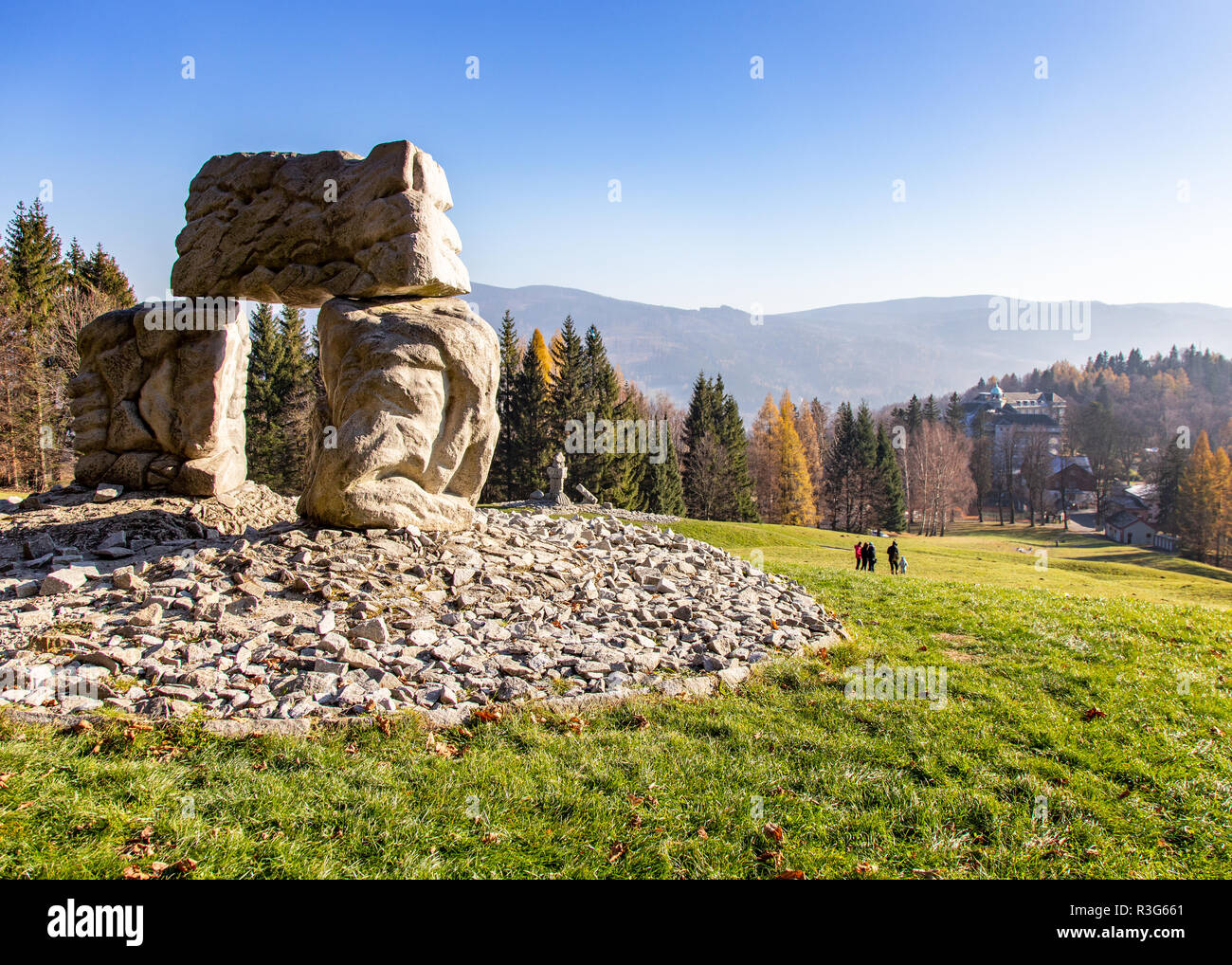 Kamenné mohyly, Jižní svah, Lázně Jeseník, Jeseníky, Česká republika ...