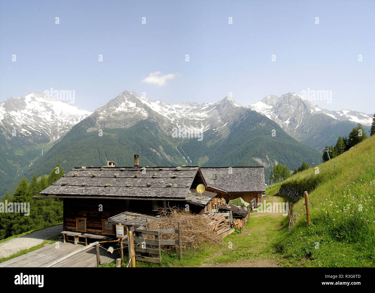 alm with zillertal alps Stock Photo - Alamy