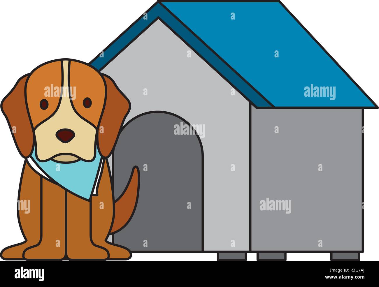 cute dog pet and house vector illustration Stock Vector Image & Art - Alamy