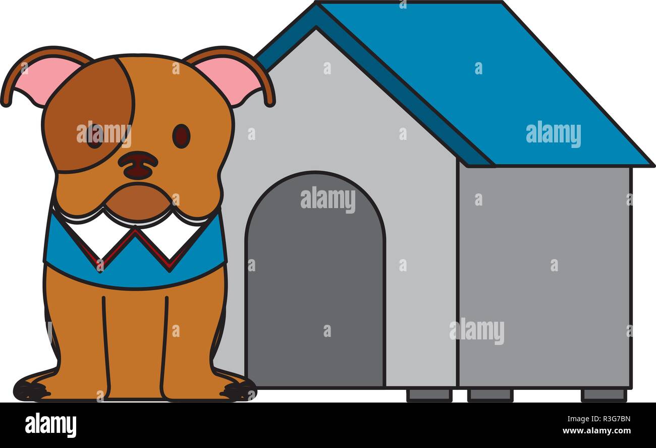 cute dog pet and house vector illustration Stock Vector Image & Art - Alamy