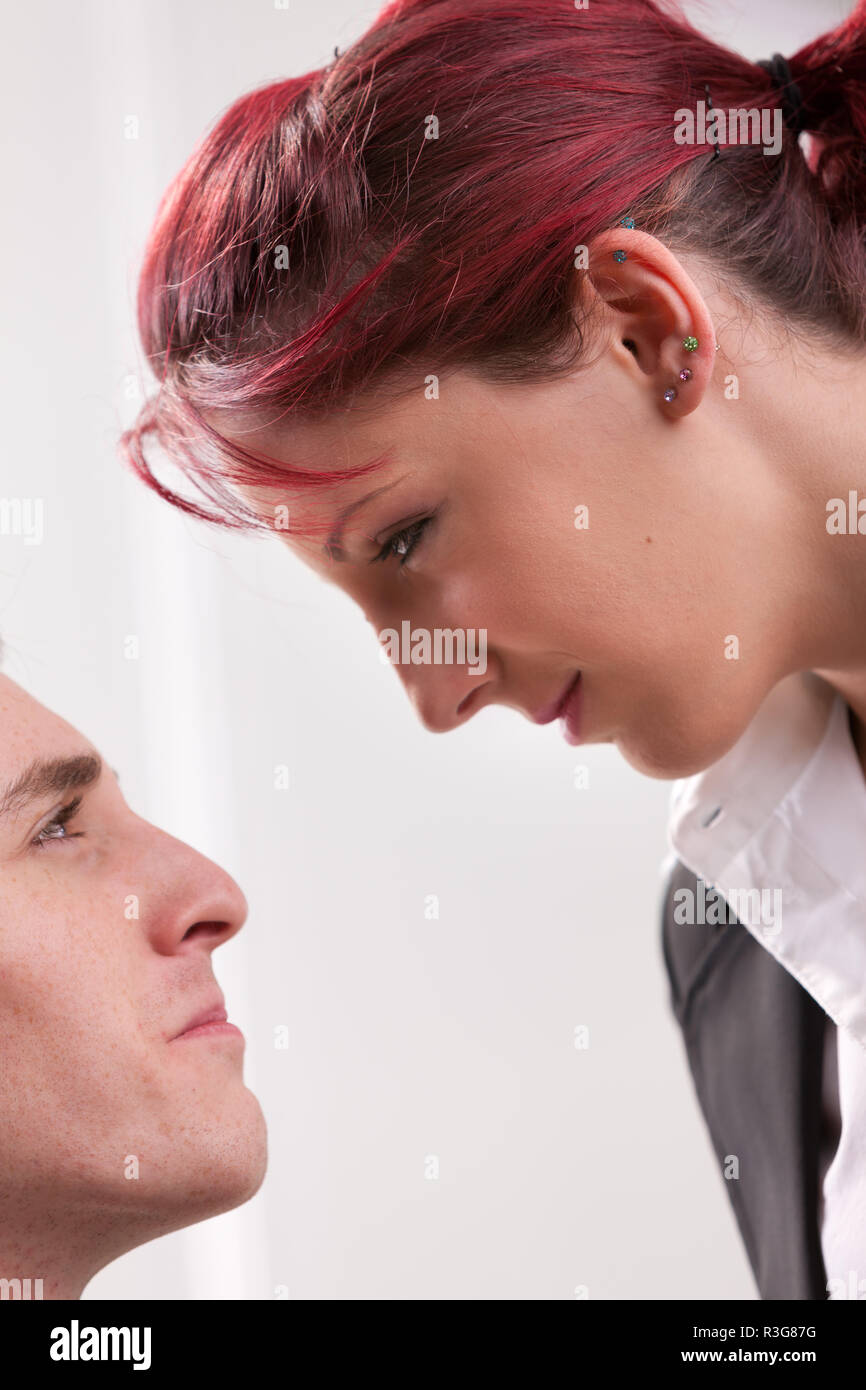 Man pestering woman hi-res stock photography and images - Alamy