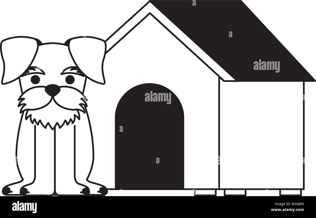 cute dog pet and house vector illustration Stock Vector Image & Art - Alamy