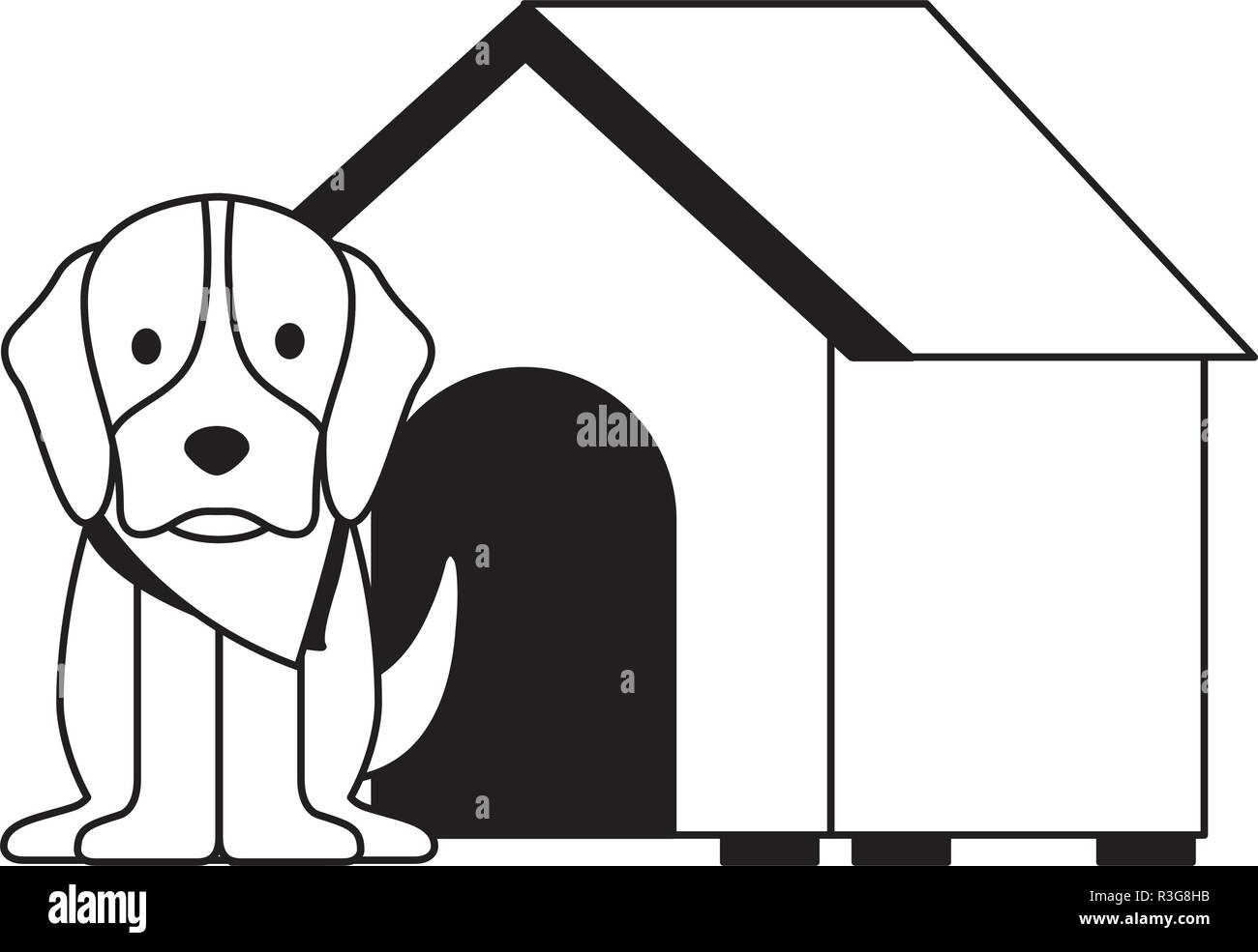 cute dog pet and house vector illustration Stock Vector Image & Art - Alamy
