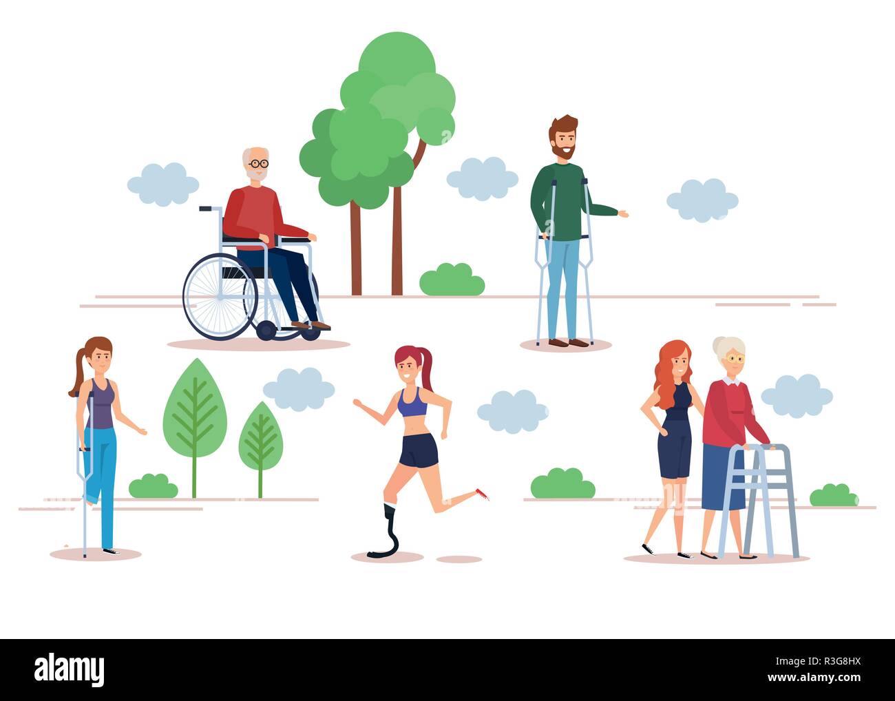 Disabled people set design Stock Vector Image & Art - Alamy