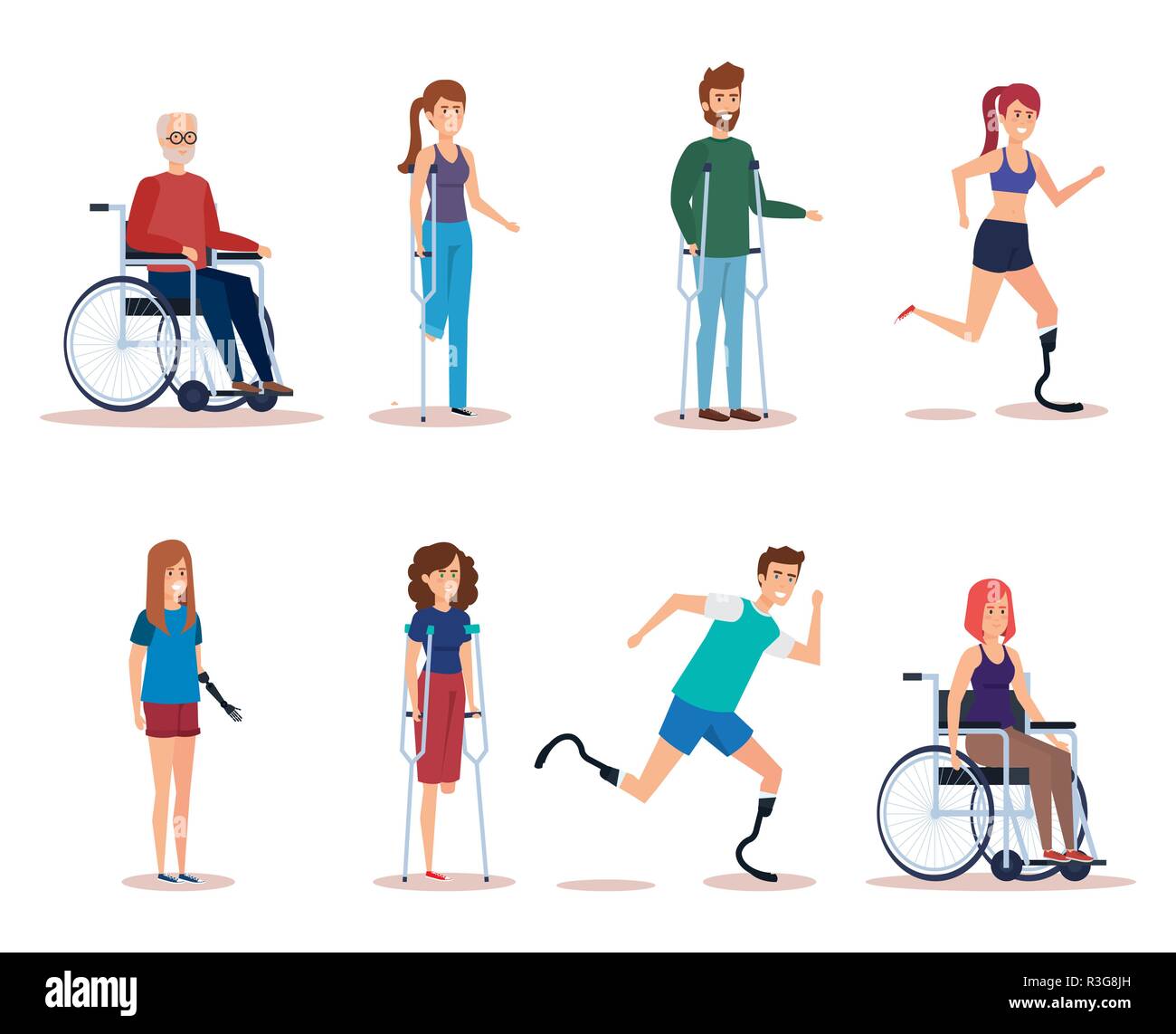 Disabled people set design Stock Vector Image & Art - Alamy