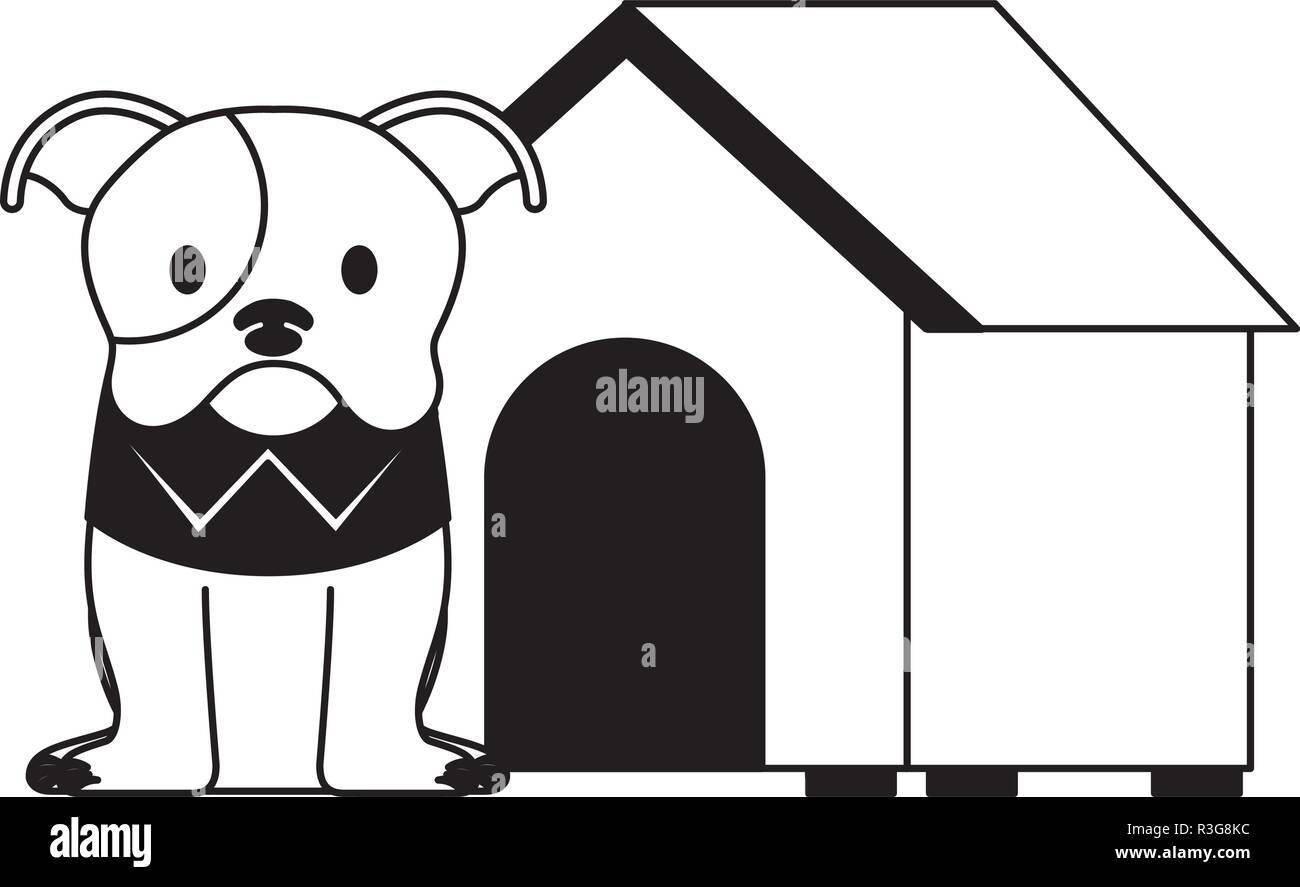 cute dog pet and house vector illustration Stock Vector Image & Art - Alamy