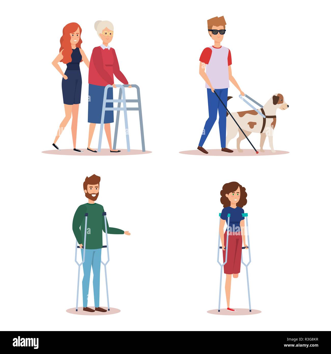 Disabled people set design Stock Vector Image & Art - Alamy