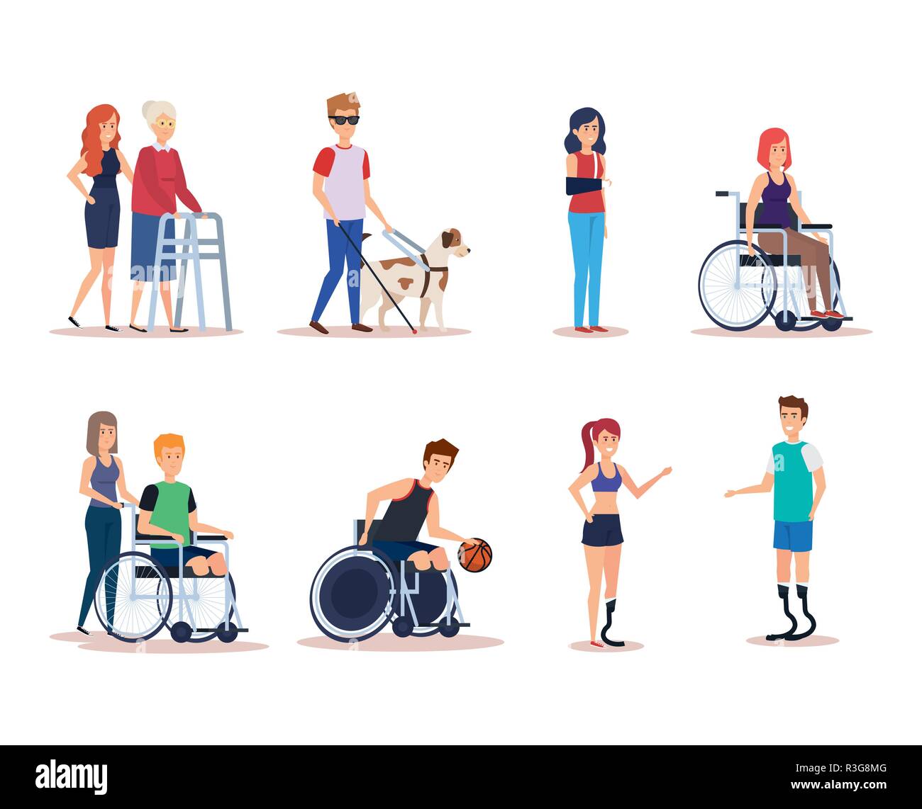 Disabled people set design Stock Vector Image & Art - Alamy