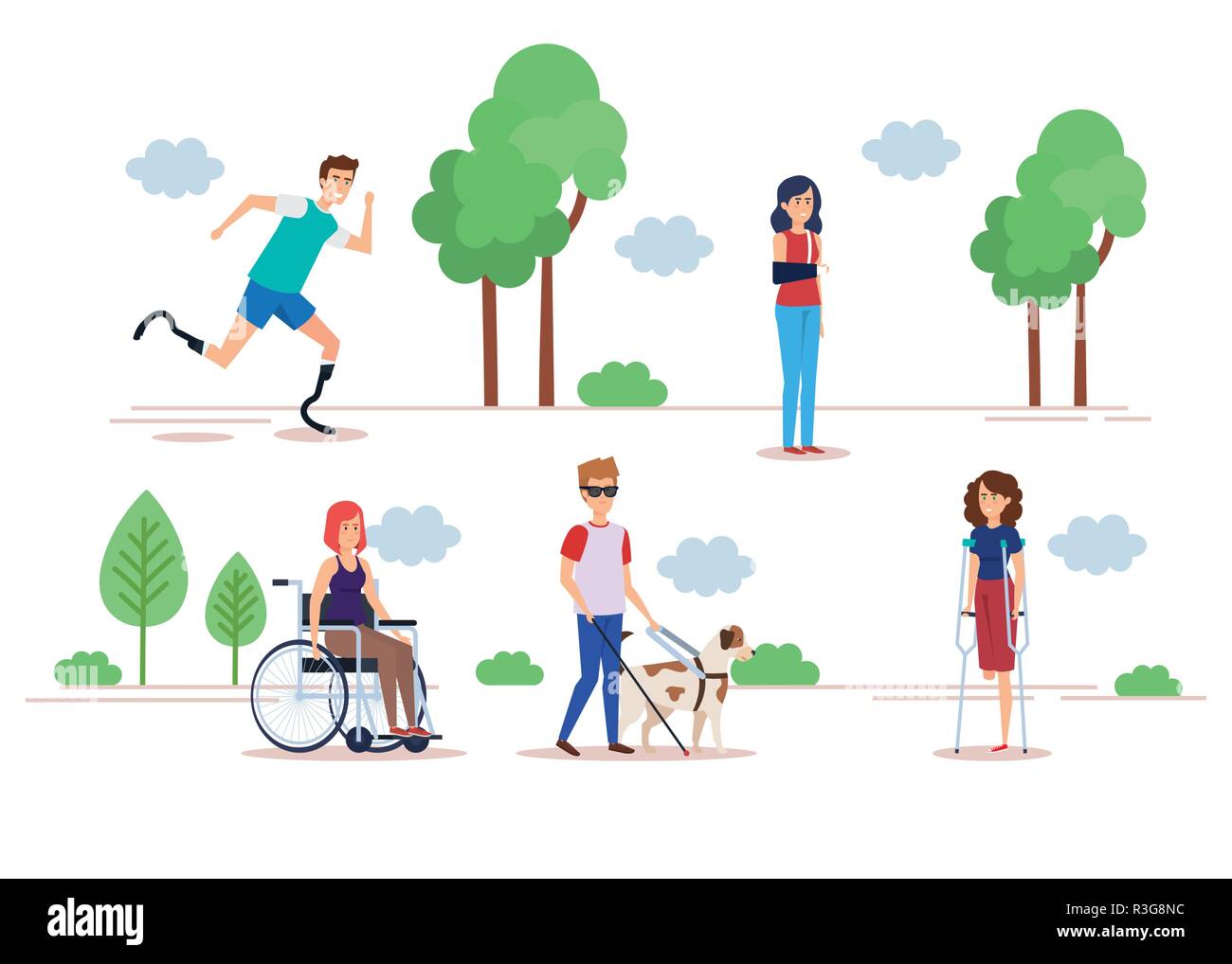 Disabled people set design Stock Vector Image & Art - Alamy