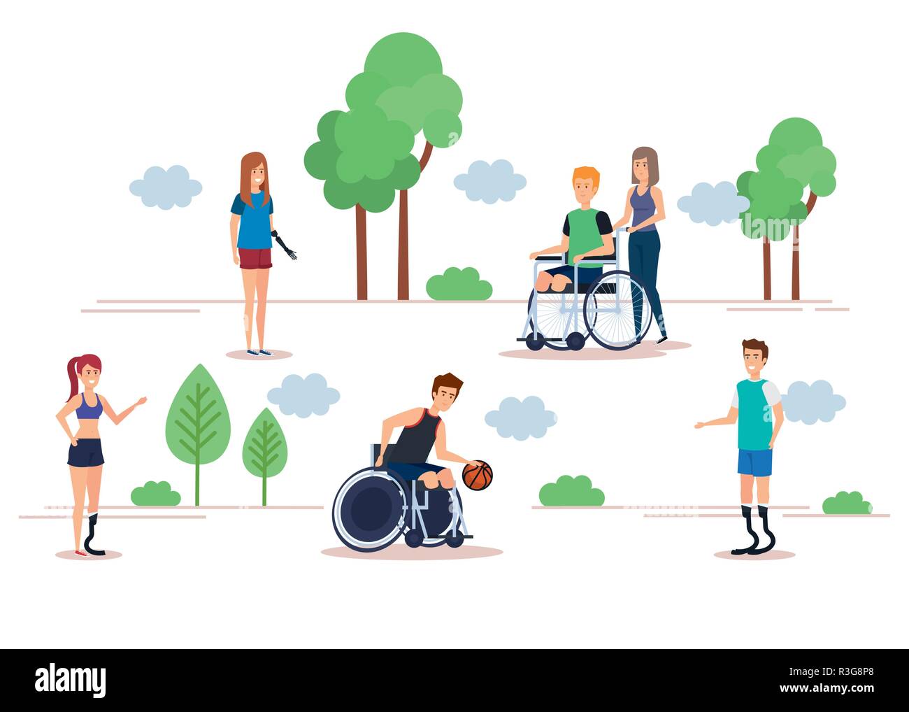 Disabled people set design Stock Vector Image & Art - Alamy