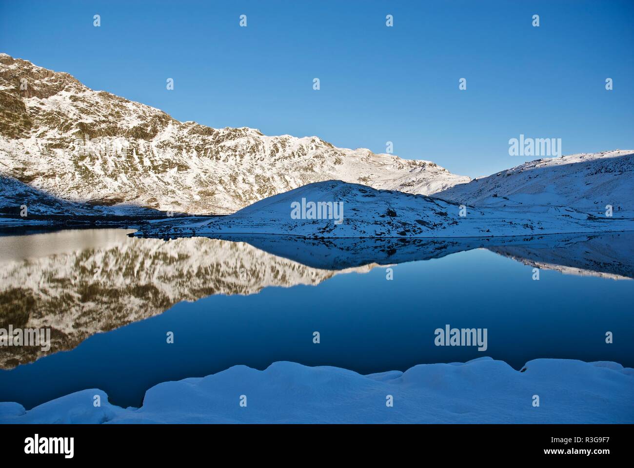Lake snow snowdon mountain wales hi-res stock photography and images ...