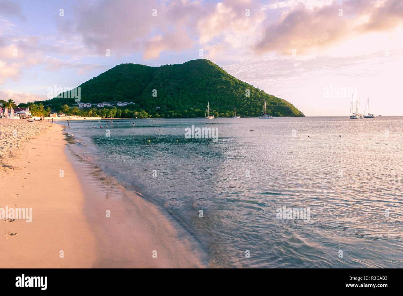 Tropical Reduit beach in Rodney bay, St Lucia Stock Photo - Alamy
