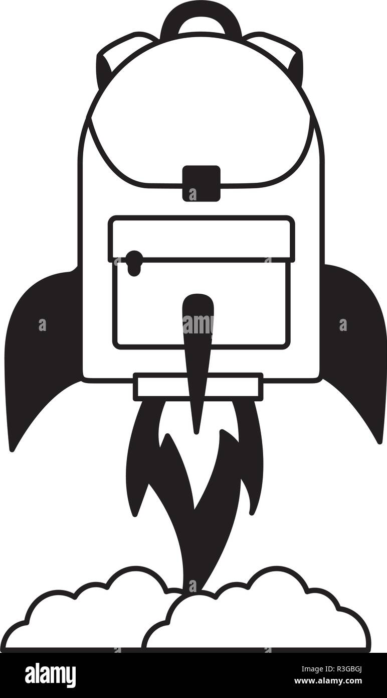 rocket backpack launch education school vector illustration Stock ...