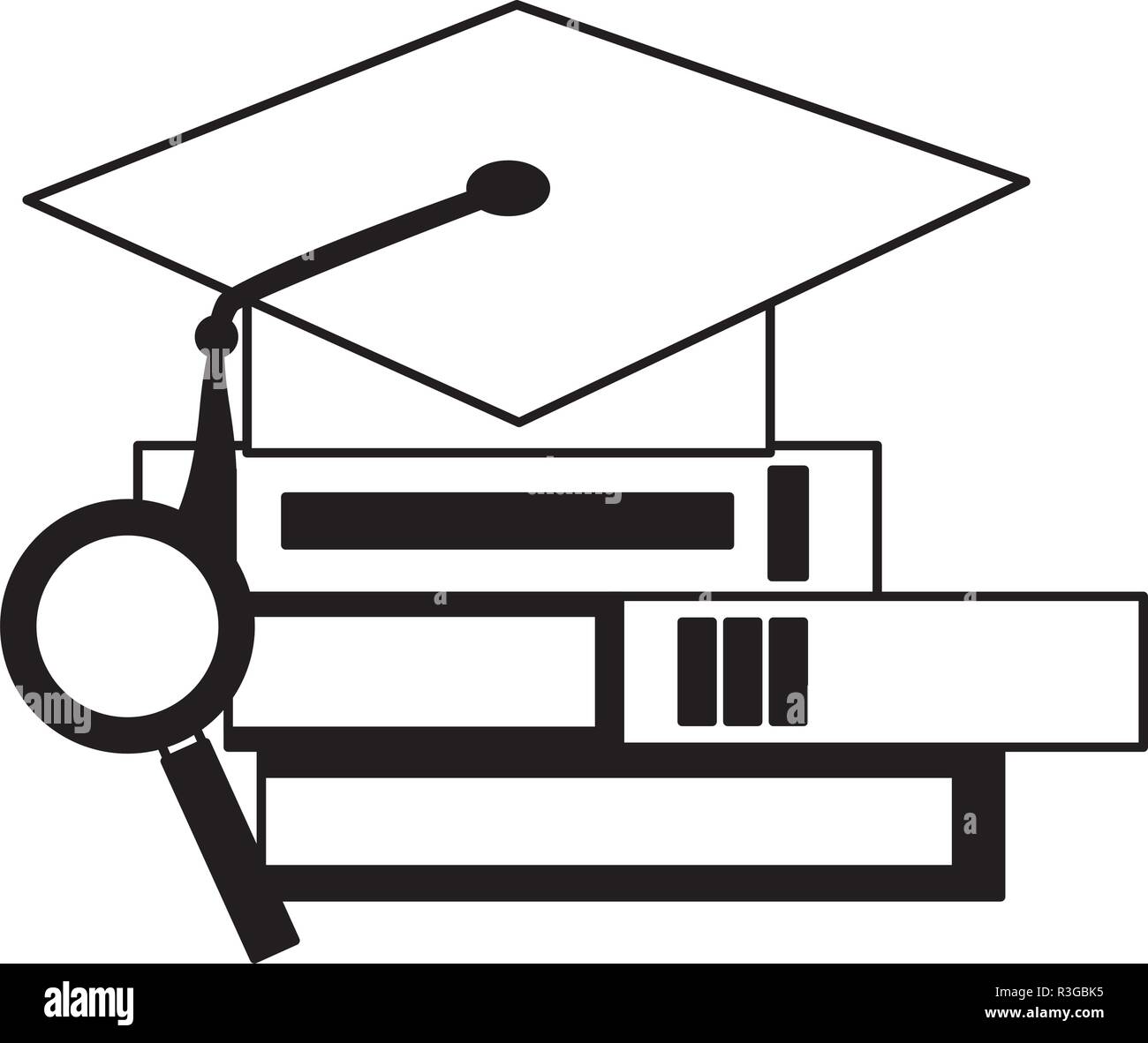 graduation hat books education school vector illustration Stock Vector ...