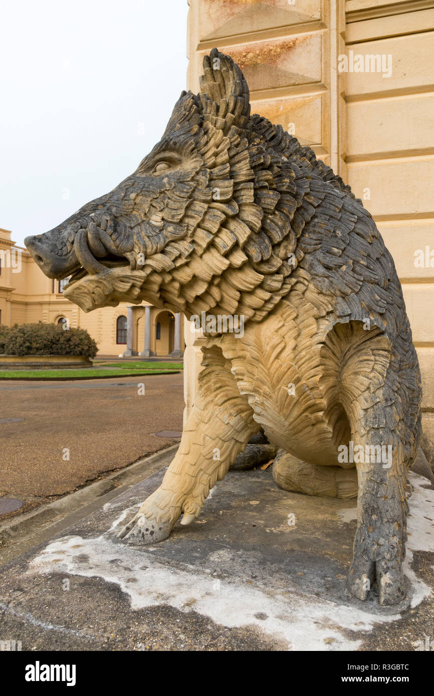 Calydonian Boar at entrance main door to the Household Wing of Osbourne ...