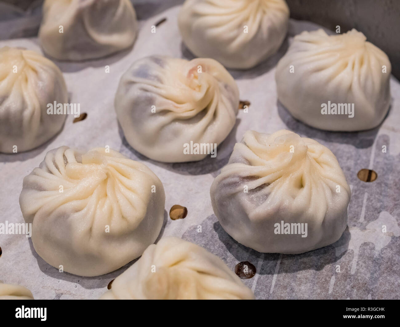 Close up shot of a Chinese style red bean Xiao Long Bao, ate at Los ...