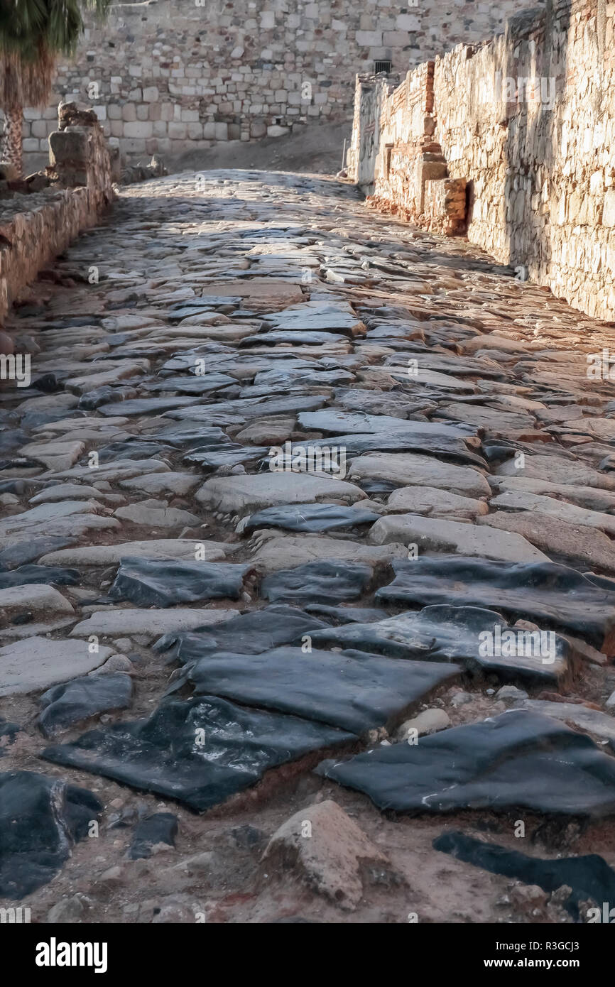 vertical view of the remains of an ancient Roman road Stock Photo - Alamy