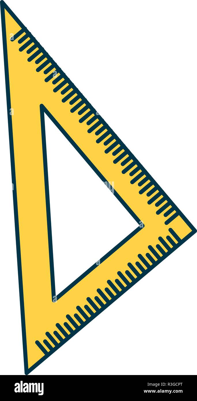 triangle ruler education school on white background vector illustration ...