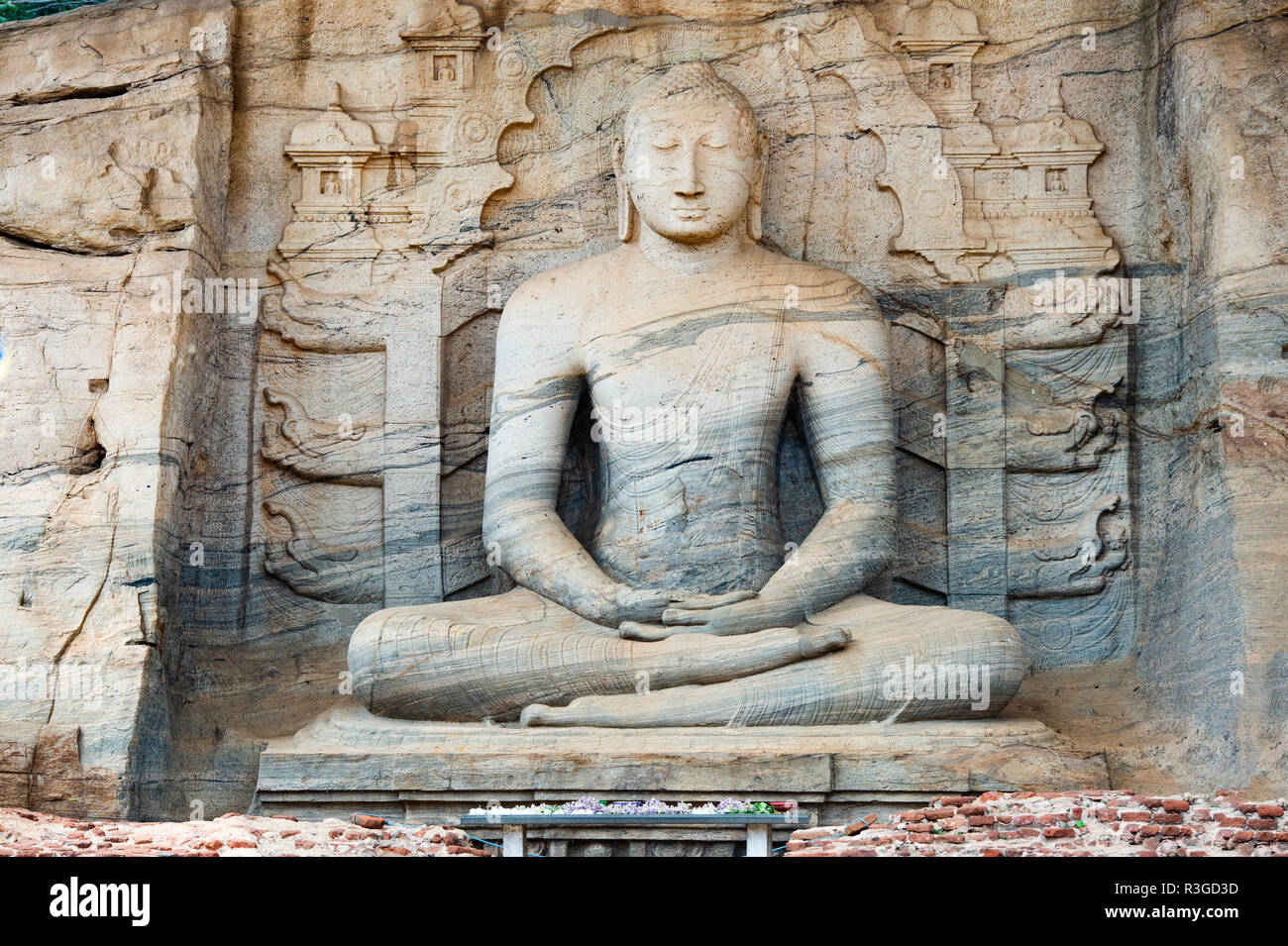 The beautiful and huge Samadhi Statue in Polonnaruwa, Sri Lanka Stock ...