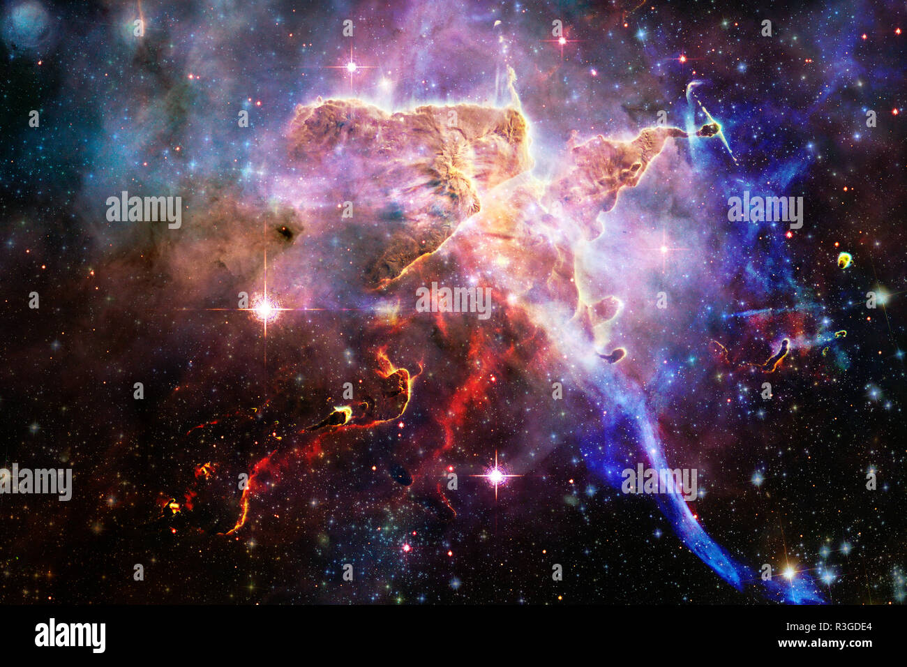 Galaxies, stars and nebulas in awesome space image. Colorful science ...