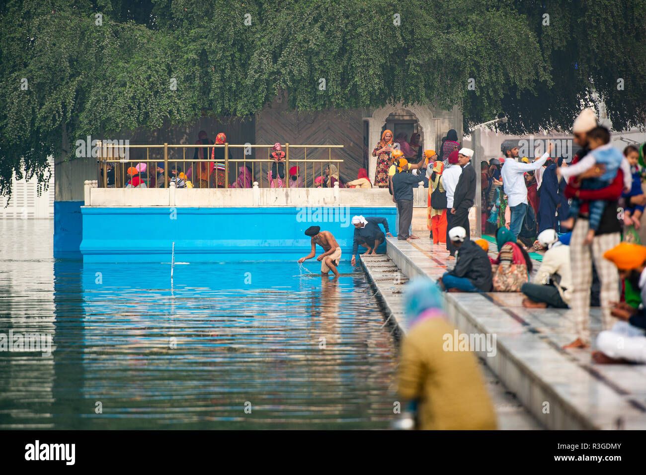 AMRITSAR - PUNJAB - INDIA. 13 NOVEMBER 2017. Some Sikh religious take a ...