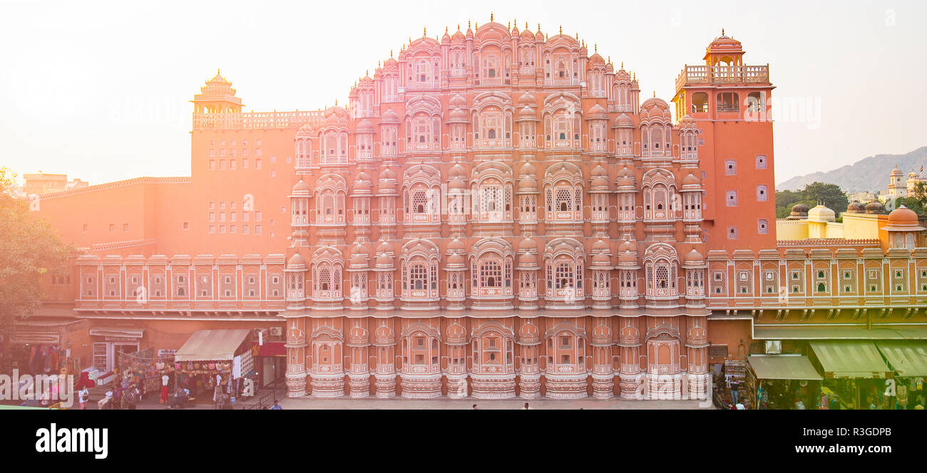 JAIPUR - INDIA - 12 DECEMBER 2017. Beautiful view of the Hawa Mahal at ...