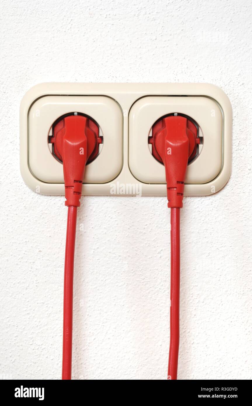 connections / red plug Stock Photo - Alamy