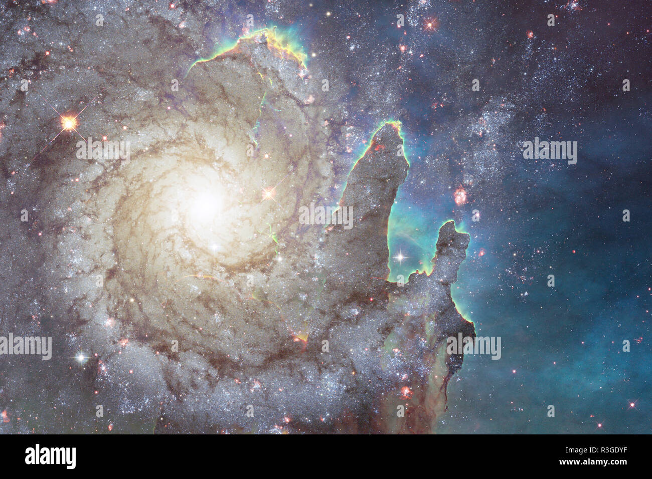Universe filled stars, nebula and galaxy. Cosmic art, science fiction ...