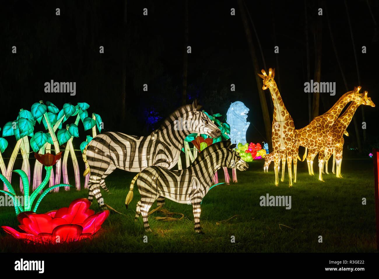 Los Angeles, NOV 21: Beautiful colorful lantern of Moonlight Forest ...