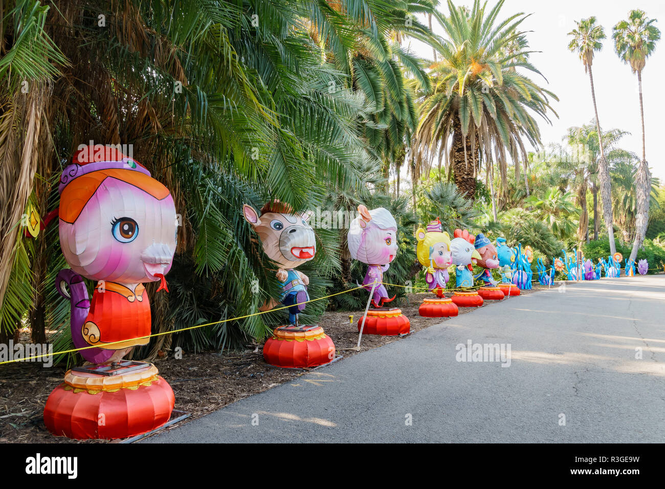 Los Angeles, NOV 17: Morning view of the colorful lantern of Moonlight ...
