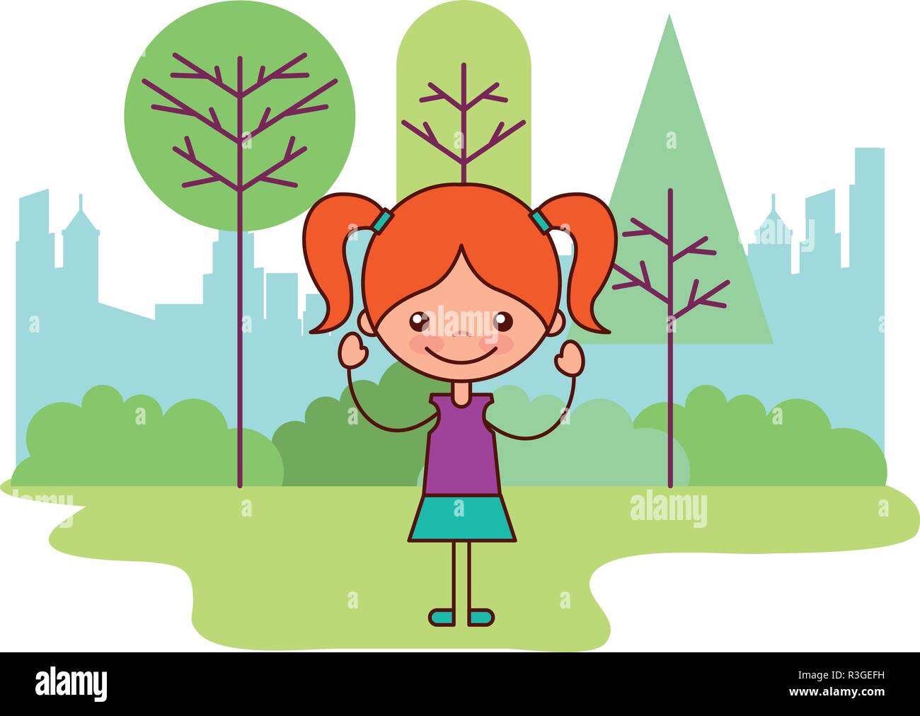 cute girl in the park city Stock Vector Image & Art - Alamy