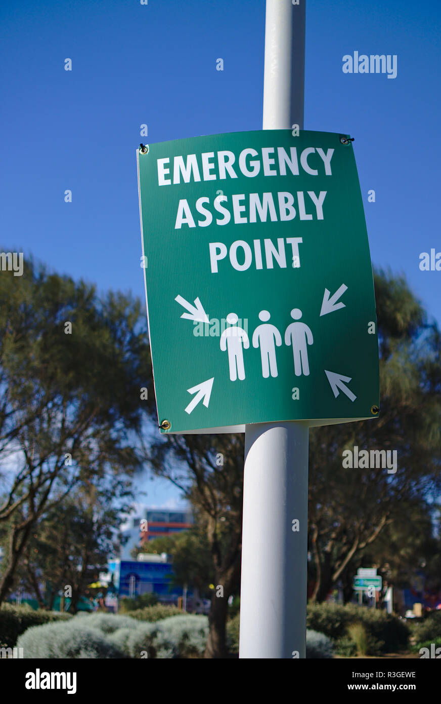 Emergency assembly point sign hi-res stock photography and images - Alamy