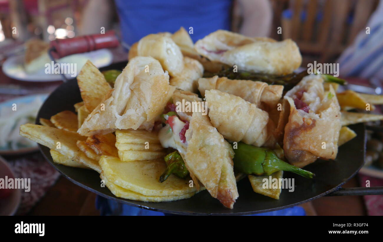 Turkish borek, Turkish breakfast pastries in Kayakoy, Turkey Stock ...