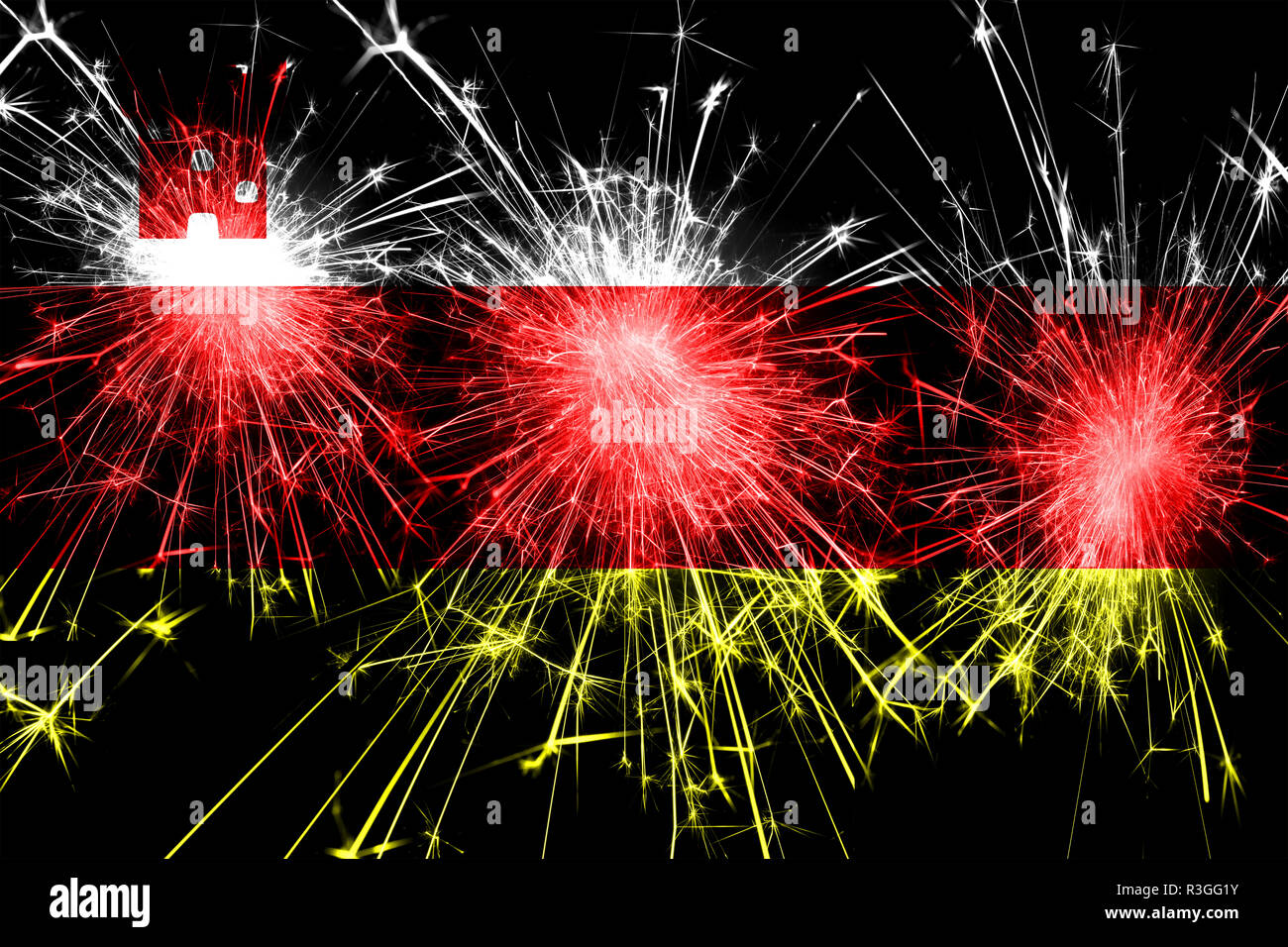 Santa Barbara, California fireworks sparkling flag. New Year, Christmas ...