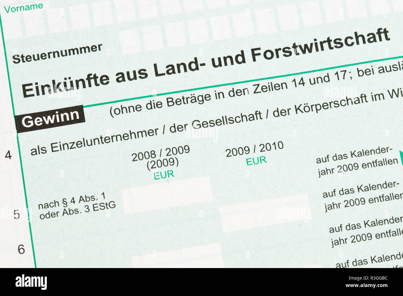 German tax return form hi-res stock photography and images - Alamy