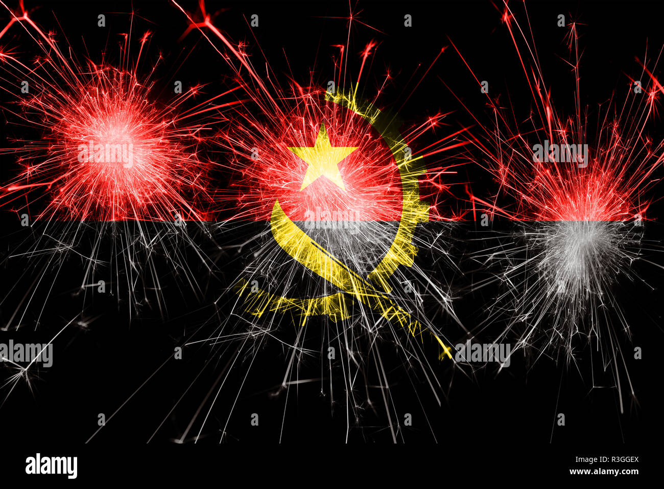 Angola fireworks sparkling flag. New Year, Christmas and National day ...