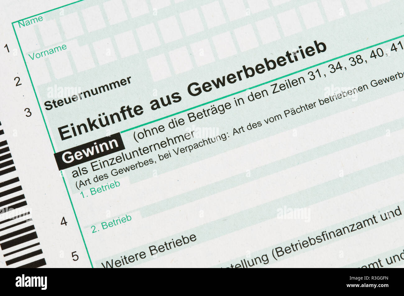 German tax return form hi-res stock photography and images - Alamy