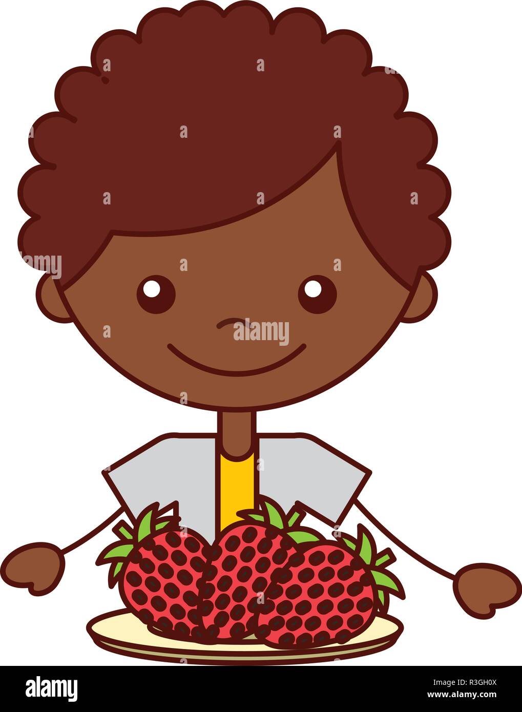 Child Strawberry Garden Stock Vector Images - Alamy