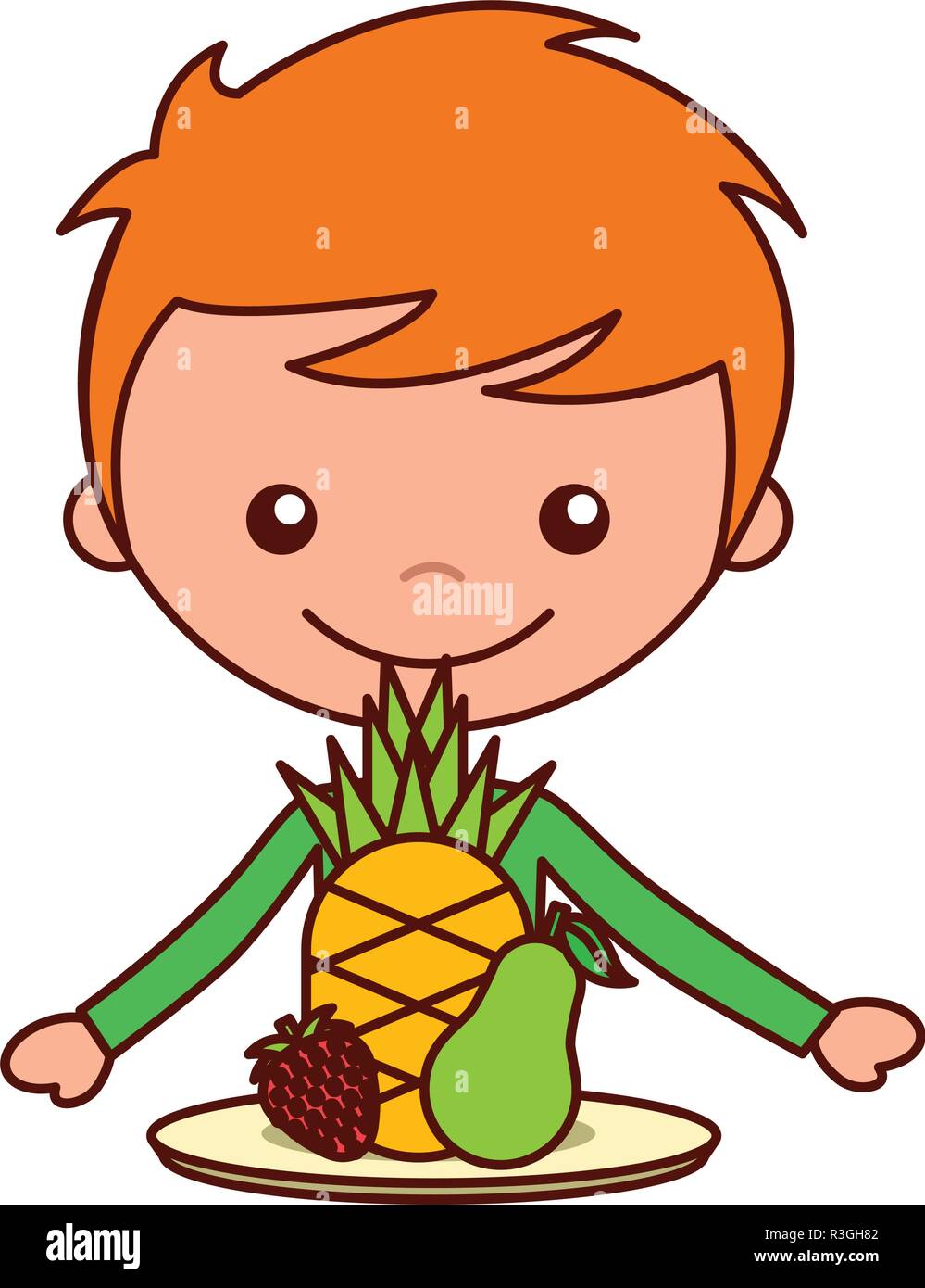 Food raw pineapple tomato Stock Vector Images - Alamy