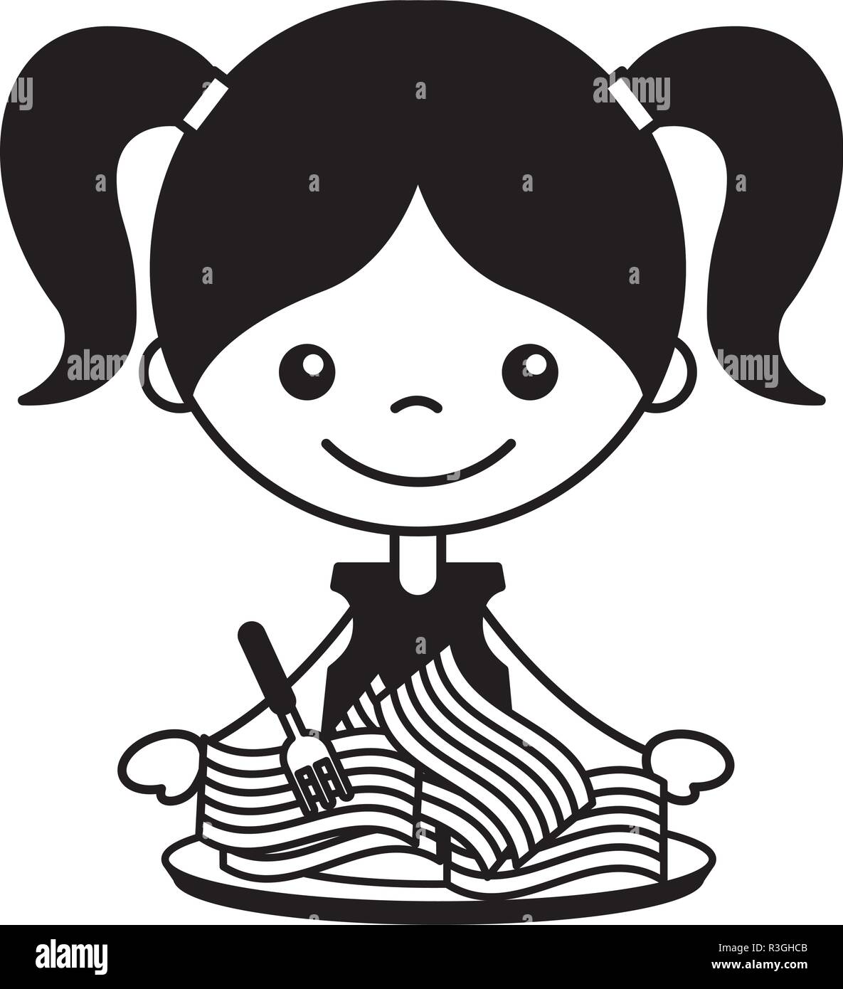 Food fork girl Stock Vector Images - Alamy