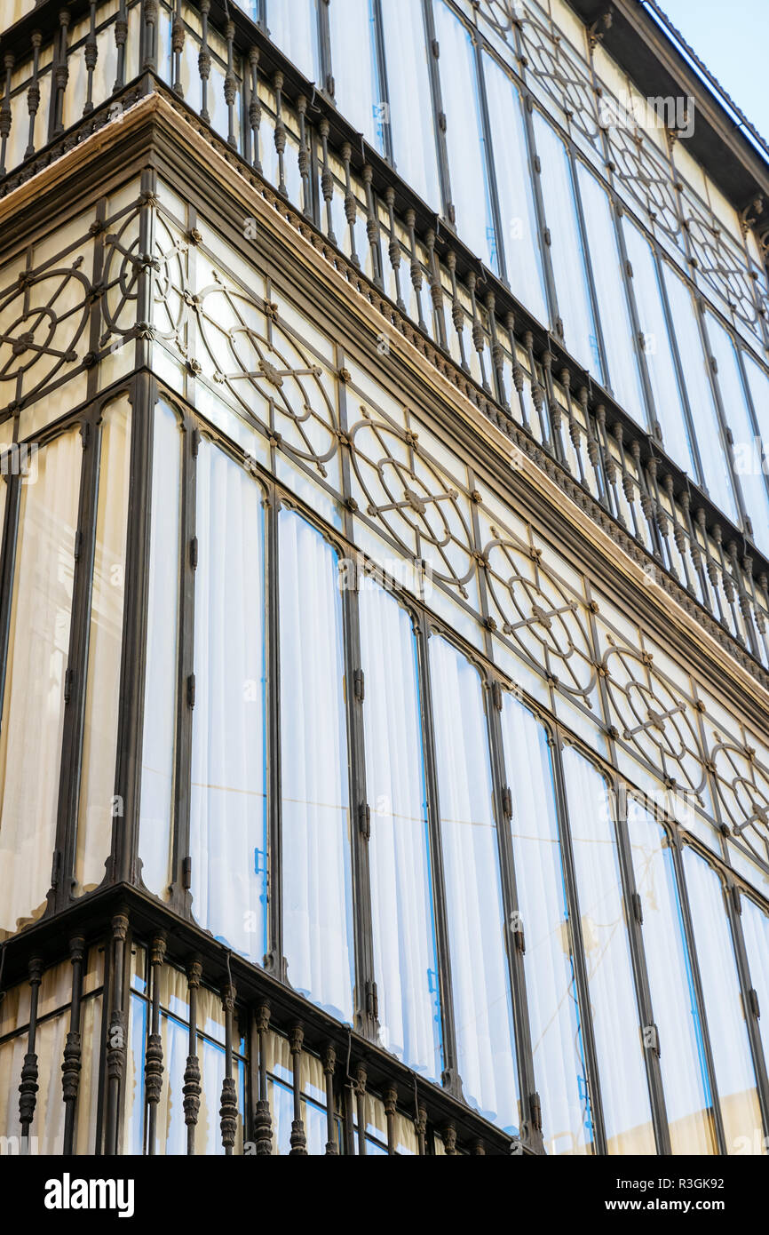 picture of a traditional old bay window from Seville, Spain Stock Photo ...
