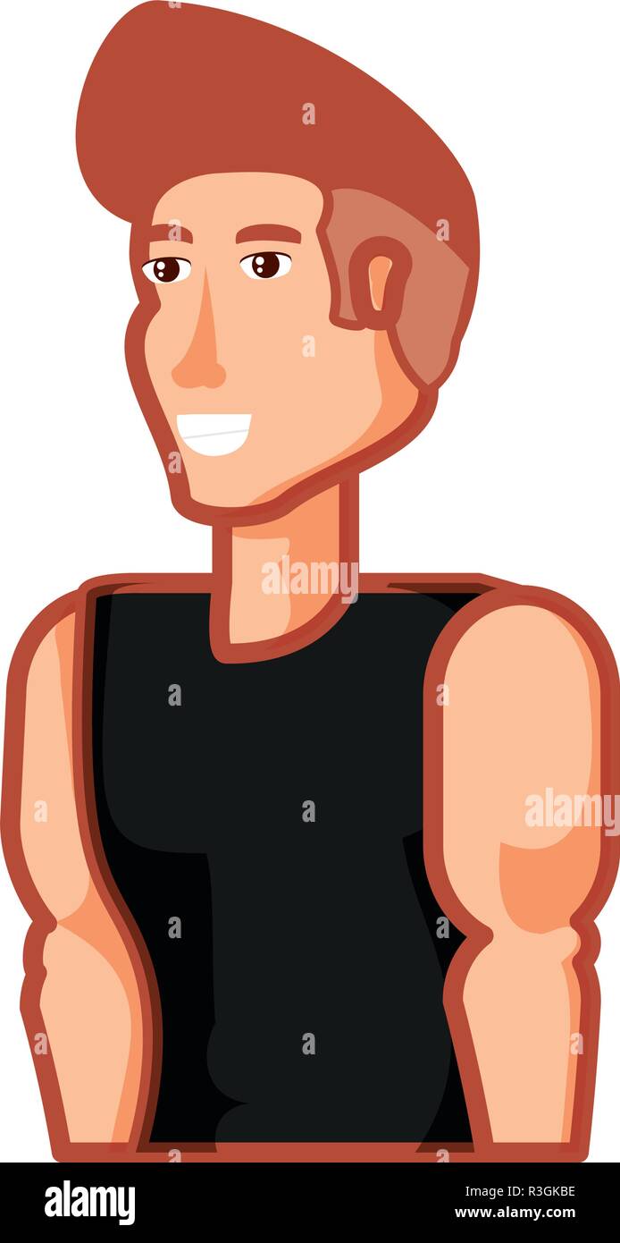 young athletic man avatar character vector illustration design Stock ...