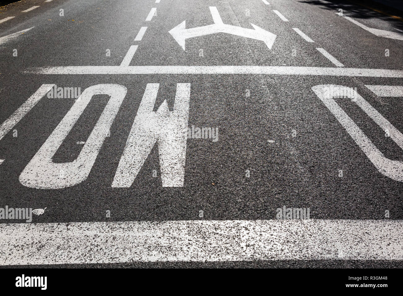 picture of a city road with road markings Stock Photo - Alamy