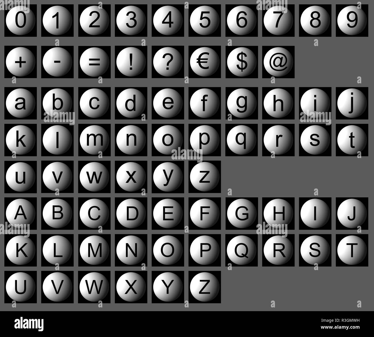Number buttons Black and White Stock Photos & Images - Alamy