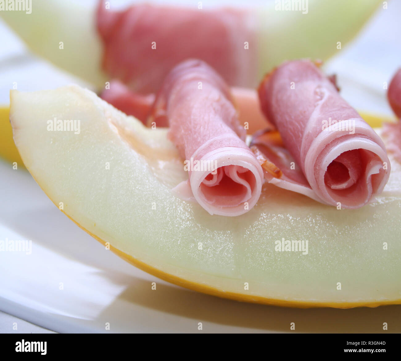 honey melon with ham Stock Photo - Alamy