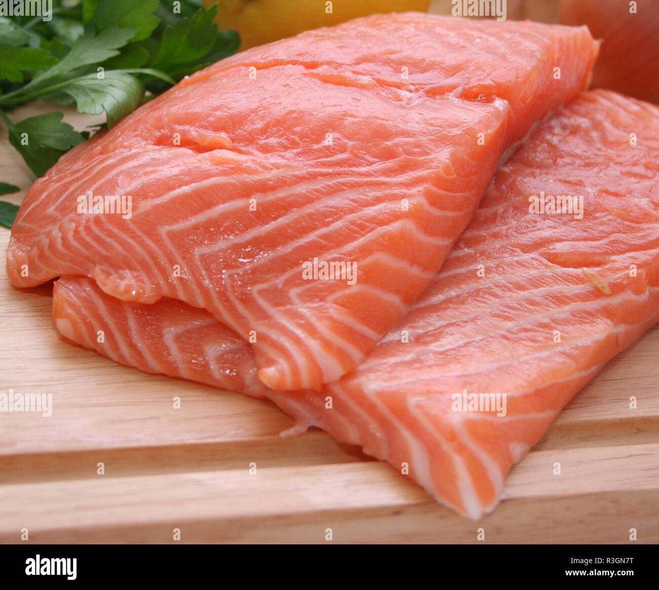 fresh salmon fillet Stock Photo - Alamy
