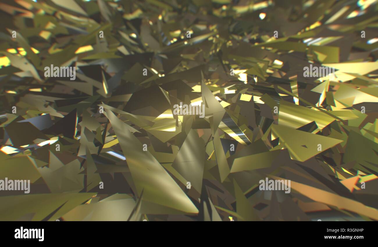 Glitch 3d render, golden modern shattered field texture, random ...