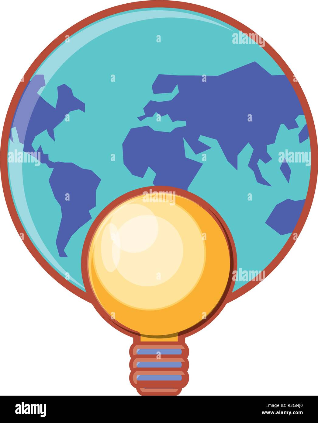 planet earth with bulb light vector illustration design Stock Vector ...