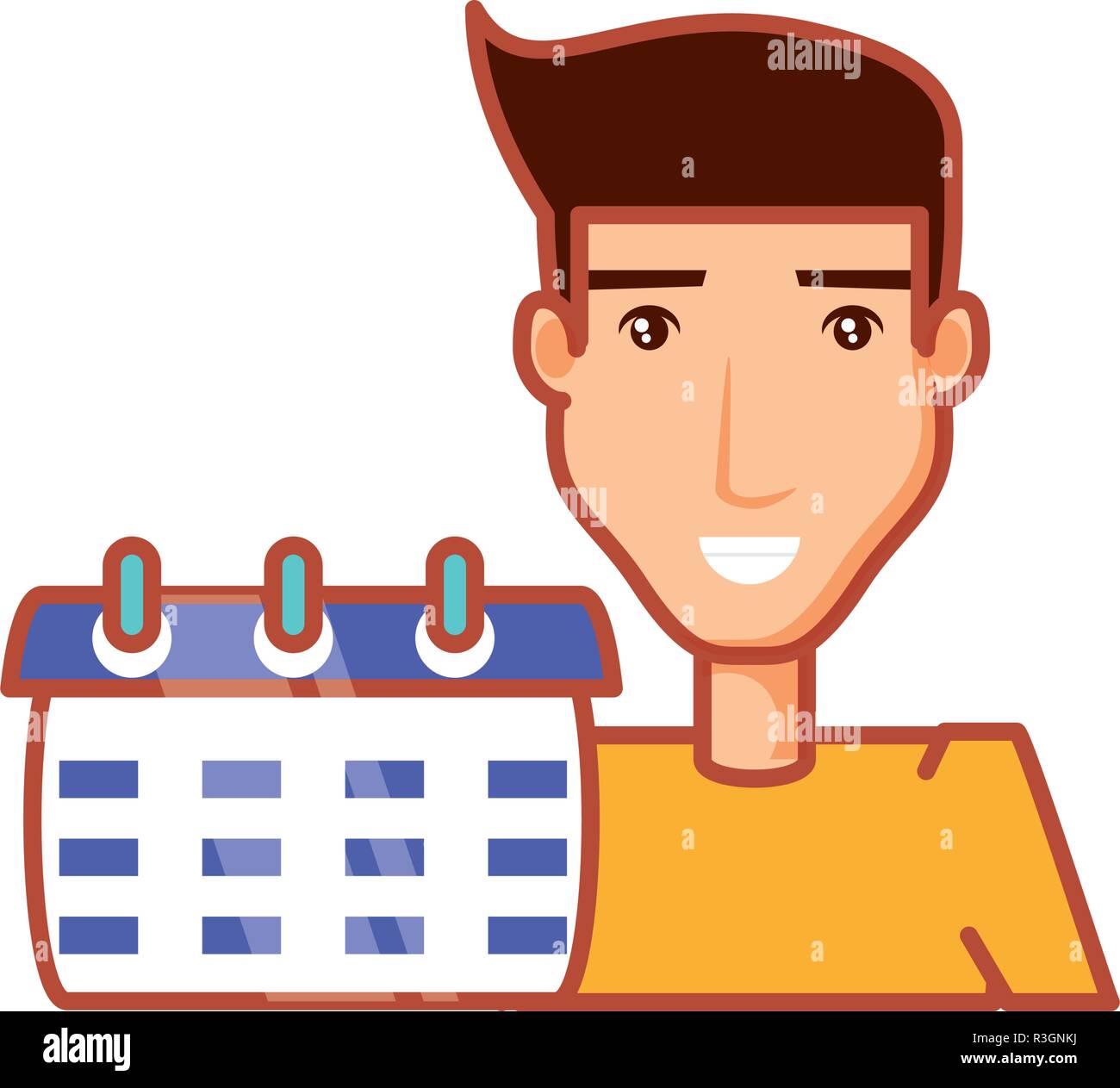 young man with calendar reminder vector illustration design Stock ...