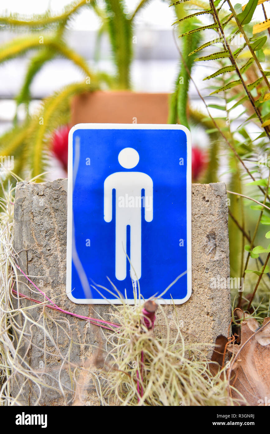 Sign for man toilet bathroom / Toilet Icon Sign on blue background ...